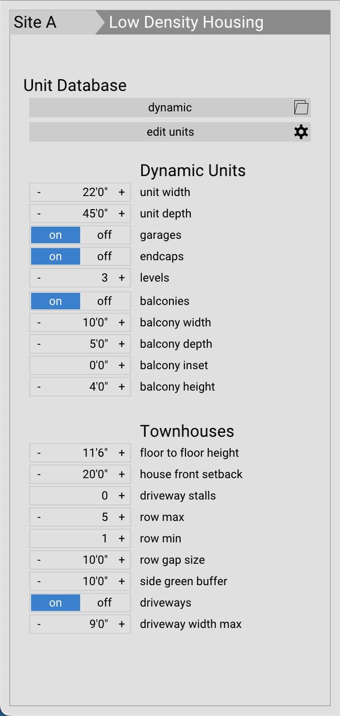 Low Density Dynamic Units