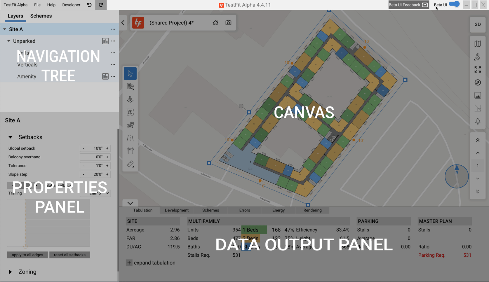 TestFit User Interface