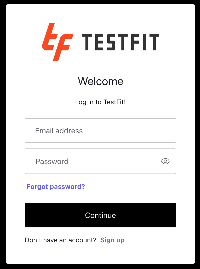 How to log into TestFit - Web