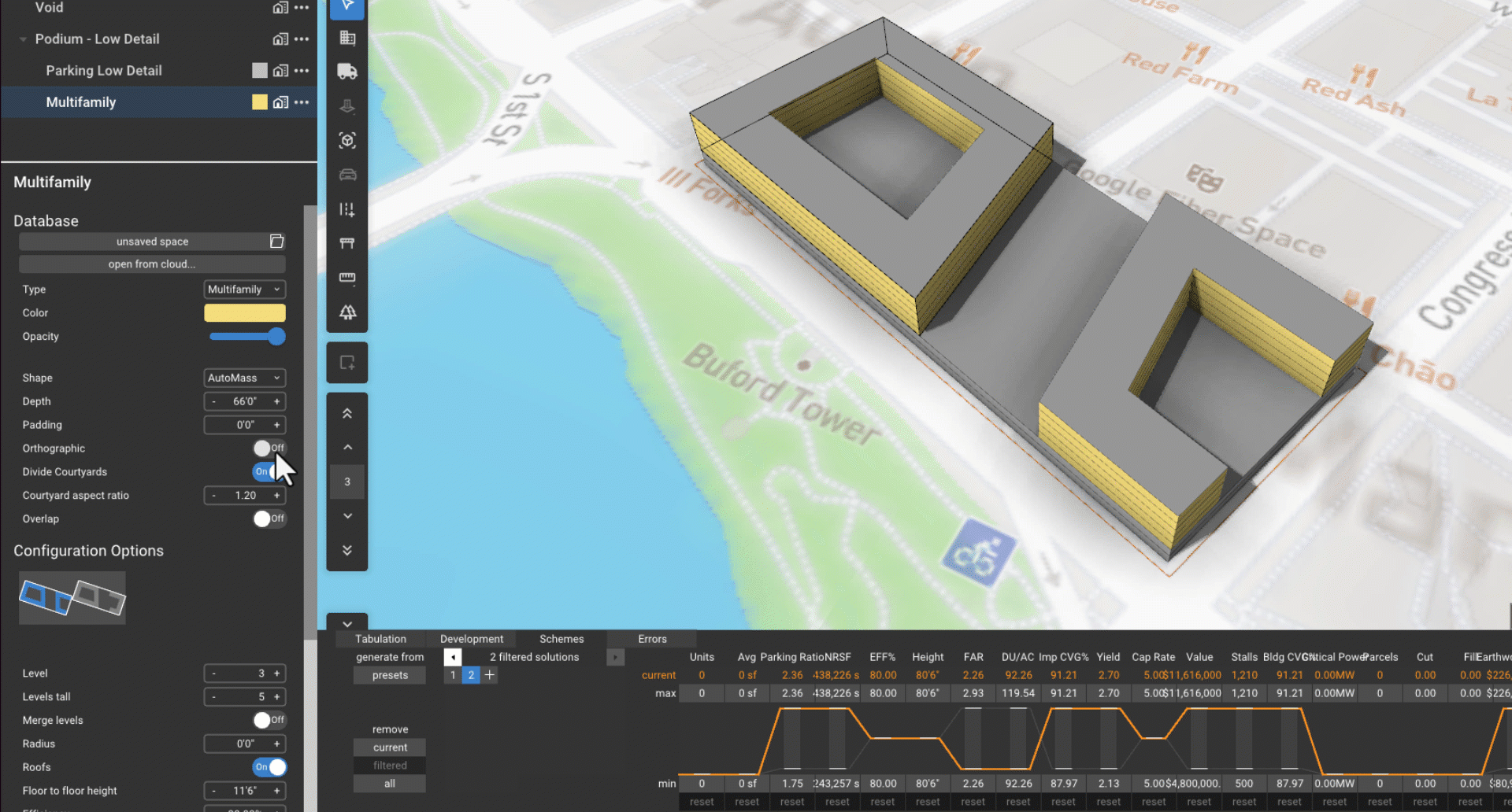 Generate Massing in Urban Planner