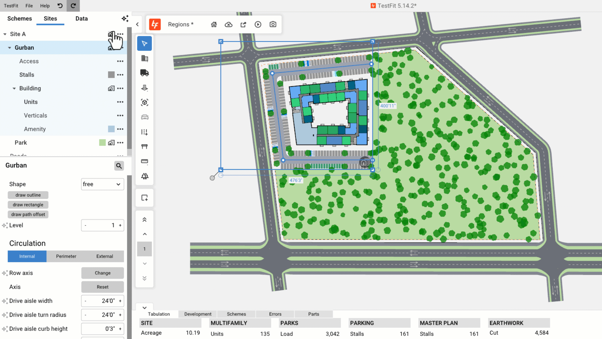 How do I Add a Free Region to a Site?