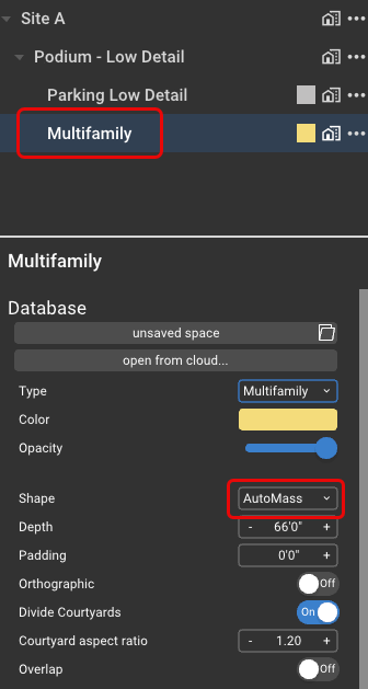 Generate Massing in Urban Planner