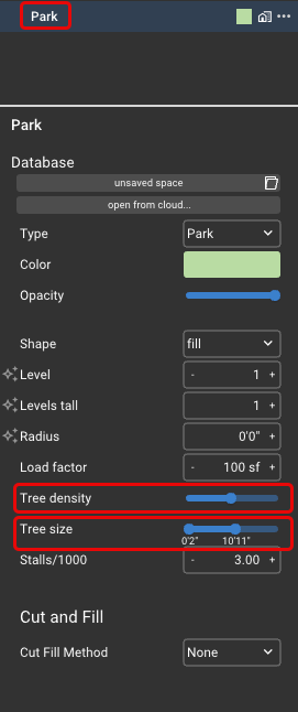 Add and Adjust the Tree Density and Maturity to Parks